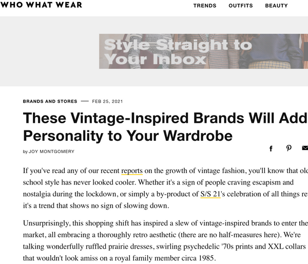 Vintage-Inspired Brands Will Add Personality to Your Wardrobe - O Pioneers