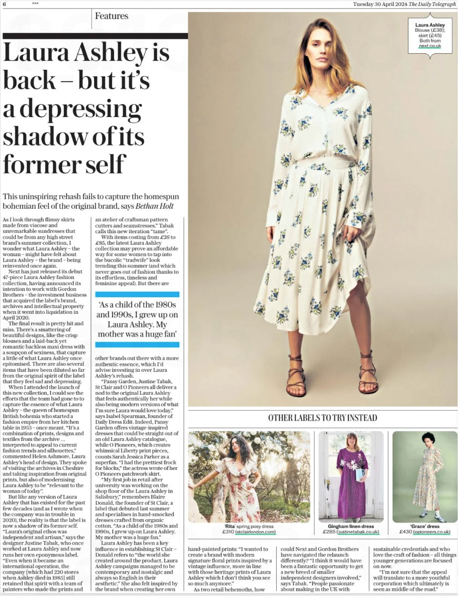 The Telegraph - The return of Laura Ashley is depressing - these are t ...