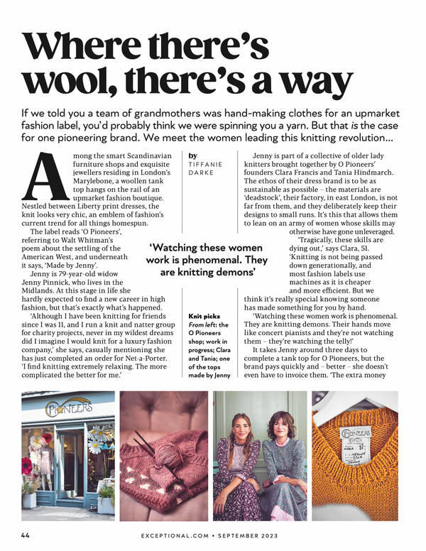 Saga Magazine - Where there's wool, there's a way - O Pioneers